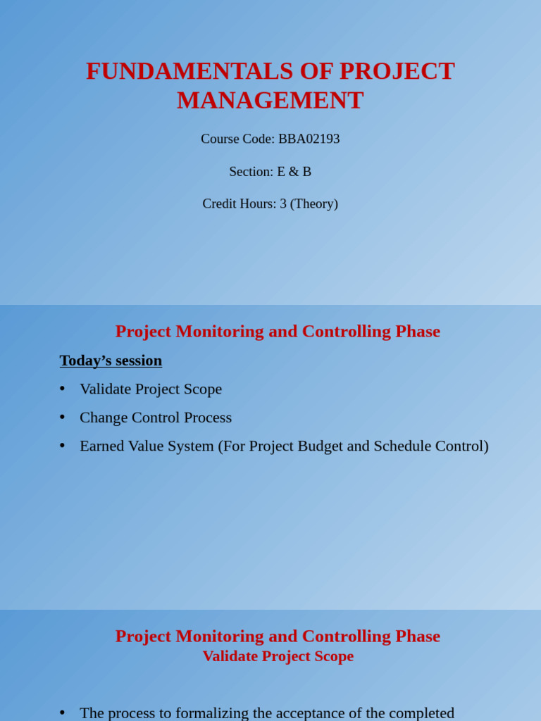 Project Monitoring and Controlling Phase | PDF | Business