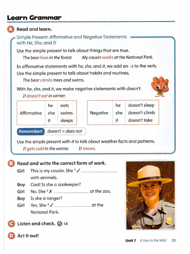 Unit 7 - Learn Grammar Worksheet | PDF
