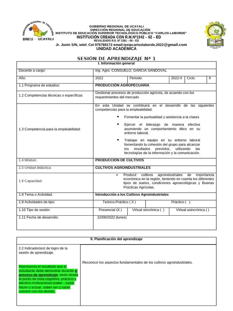 Modelo de Sesion de Aprendizaje | PDF | Maestros | Aprendizaje