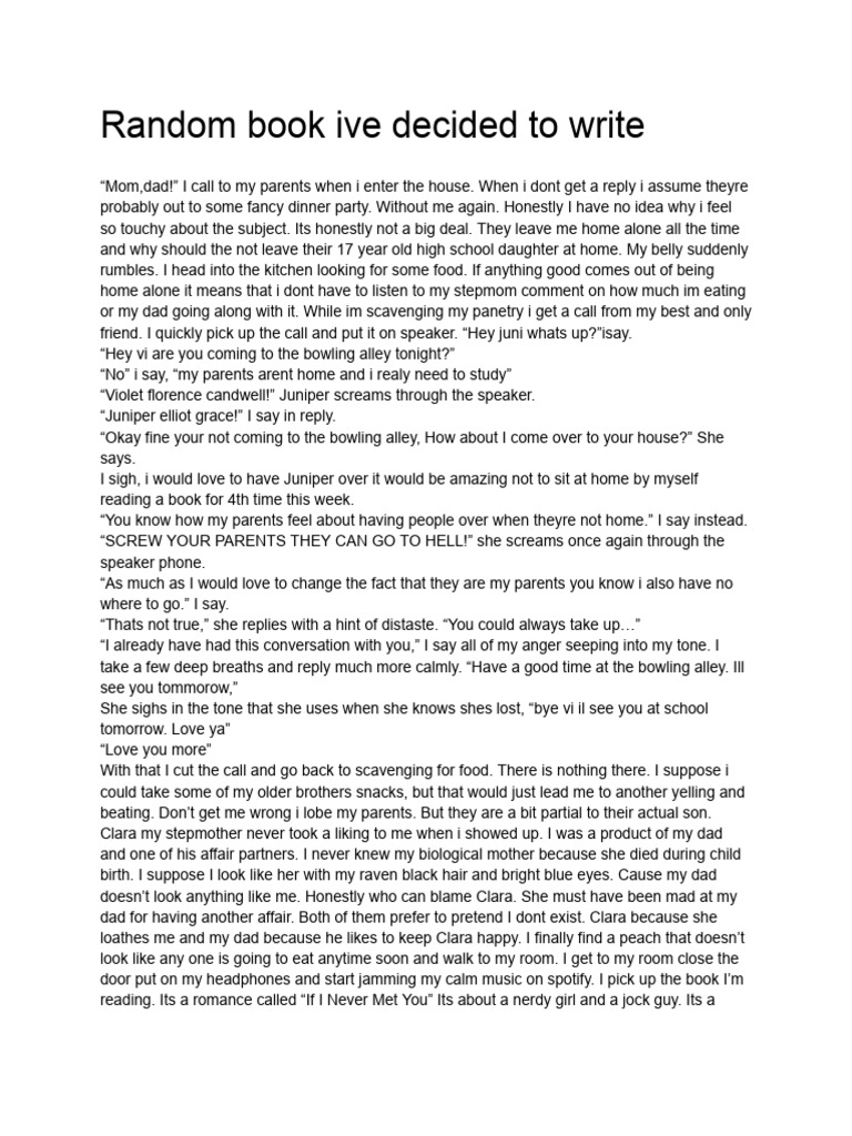 Random Book Ive Decided To Write | PDF | Poetry