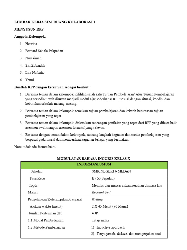 RPP Menulis Recount Text Kelas X | PDF