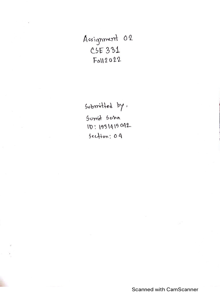CSE331 Assignment 2 | PDF