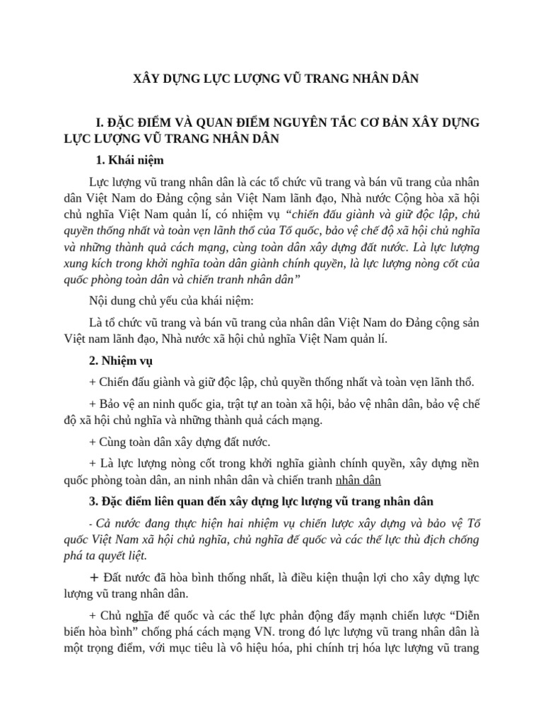 Bài 5 - XÂY D NG L C LƯ NG VŨ TRANG NHÂN DÂN | PDF