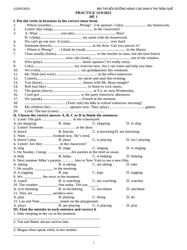 Practice 1 | PDF | English Language