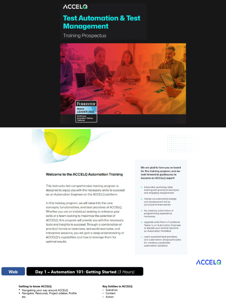 ACCELQ Training Plan - Unified | PDF | Mobile App | World Wide Web