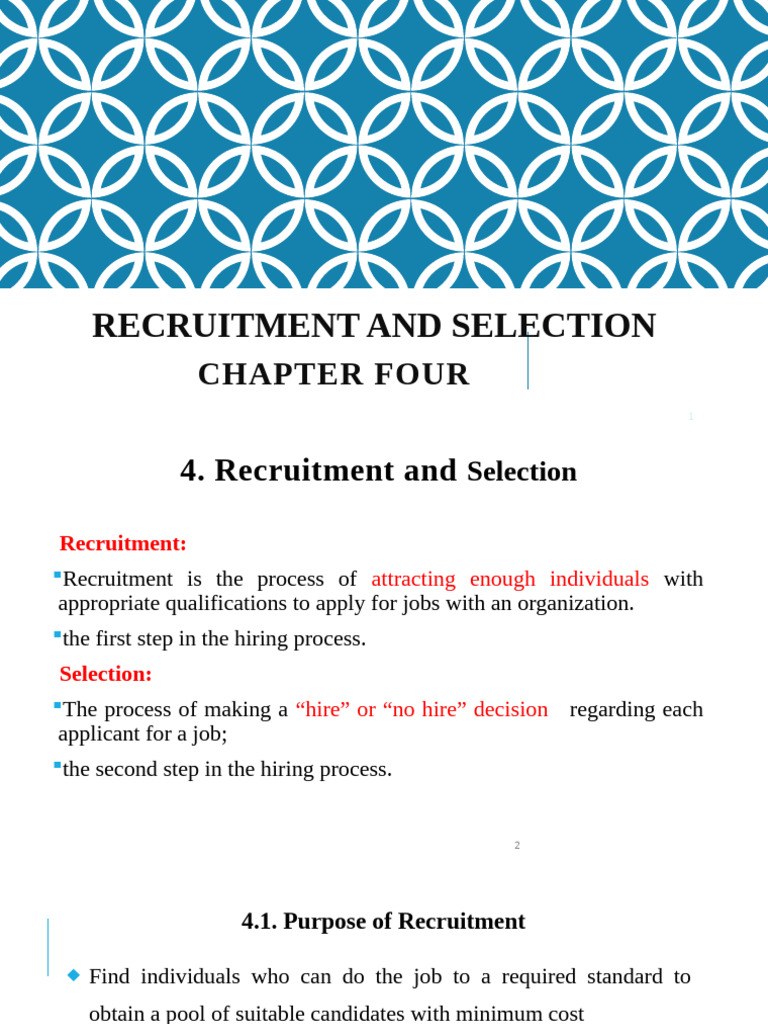 HRM-Chapter 4 Recruitment and Selection | PDF | Recruitment | Organizational Behavior