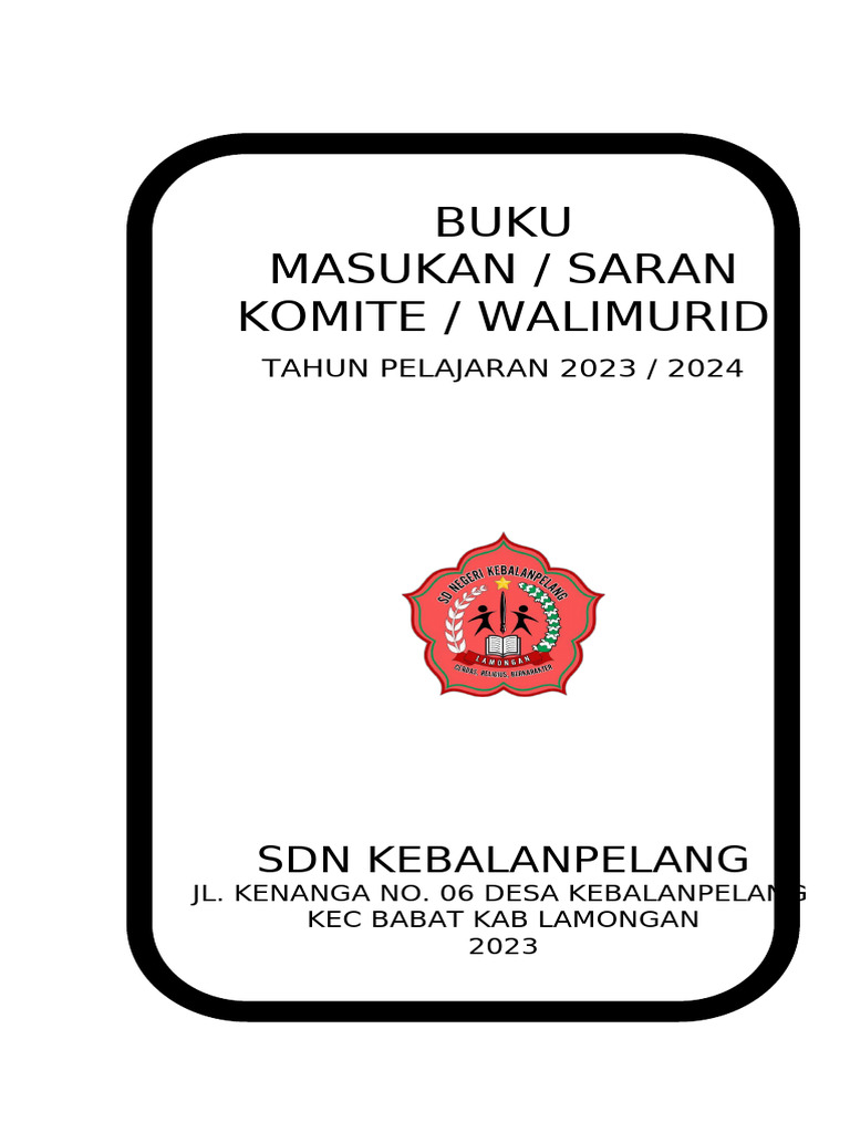 4.2 No. 2 BUKU SARAN ATAU MASUKAN KOMITE DAN WALIMURID | PDF