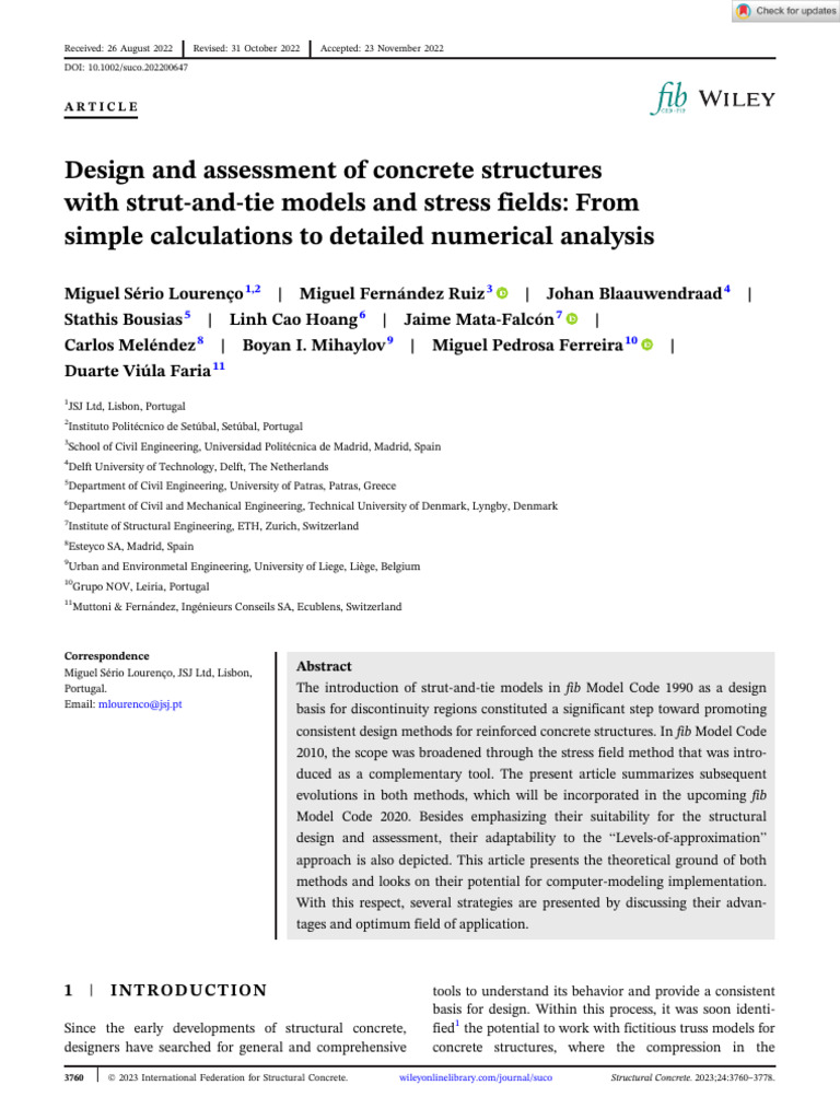 Structural Concrete - 2023 - Lourenço - Design and Assessment of ...
