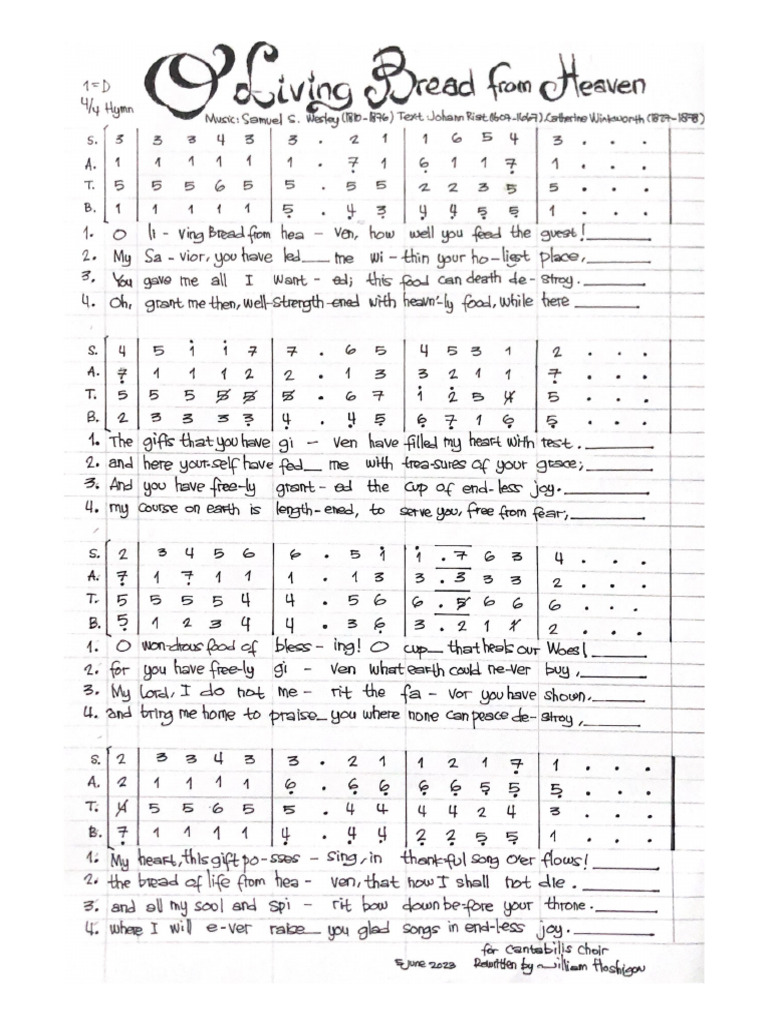 O Living Bread From Heaven | PDF