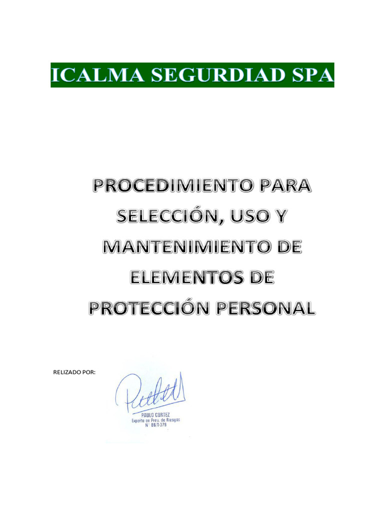 Procedimiento Epp | PDF