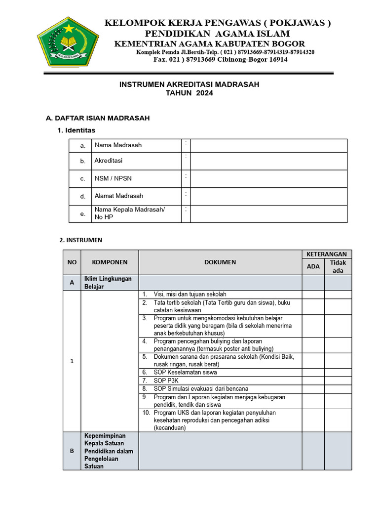 INSTRUMEN AKREDITASI 2024.ok | PDF