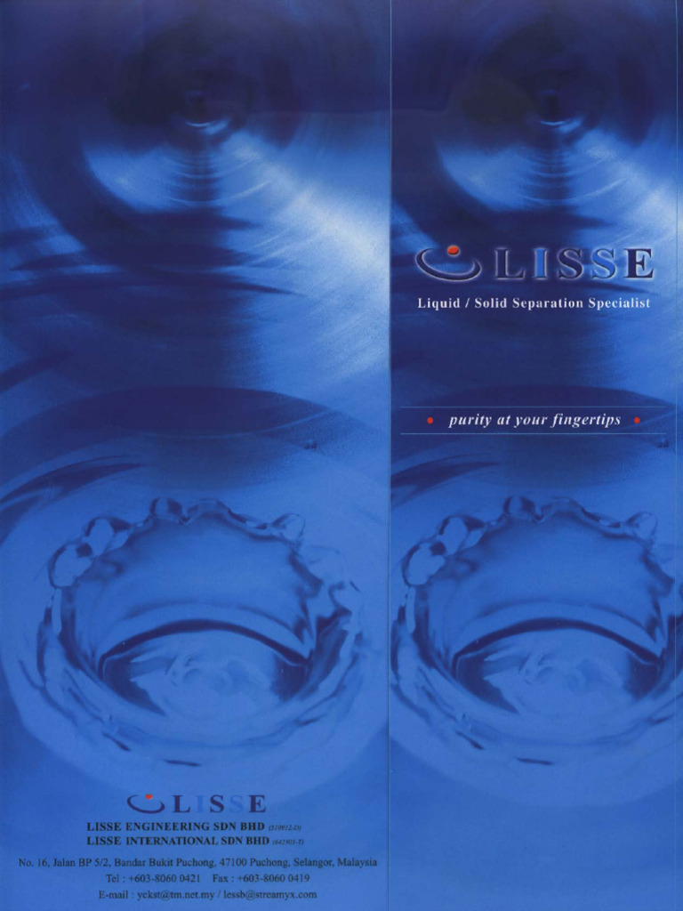 Lisse Filter Press Product Brochure | PDF