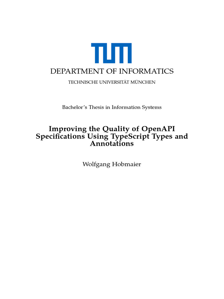 Improving The Quality Of Openapi Specifications Using Typescript Types And Annotations Pdf