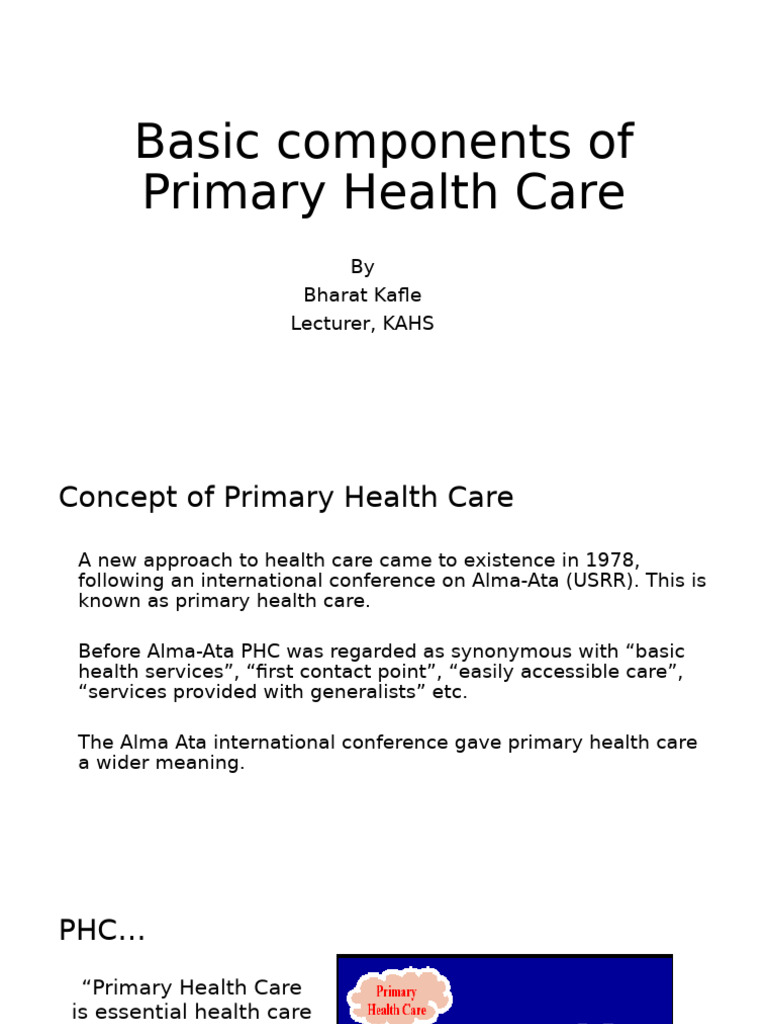 Basic Components of Primary Health Care | PDF | Health Care | Social ...