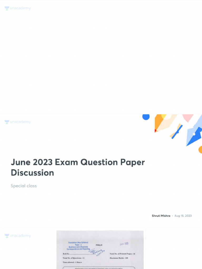 June 2023 Exam Question Paper Discussion With Anno | PDF