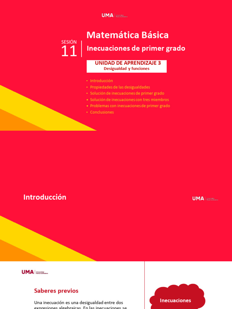S11 - Inecuaciones de primer grado (diapositiva) | PDF | Desigualdad (Matemáticas) | Análisis ...
