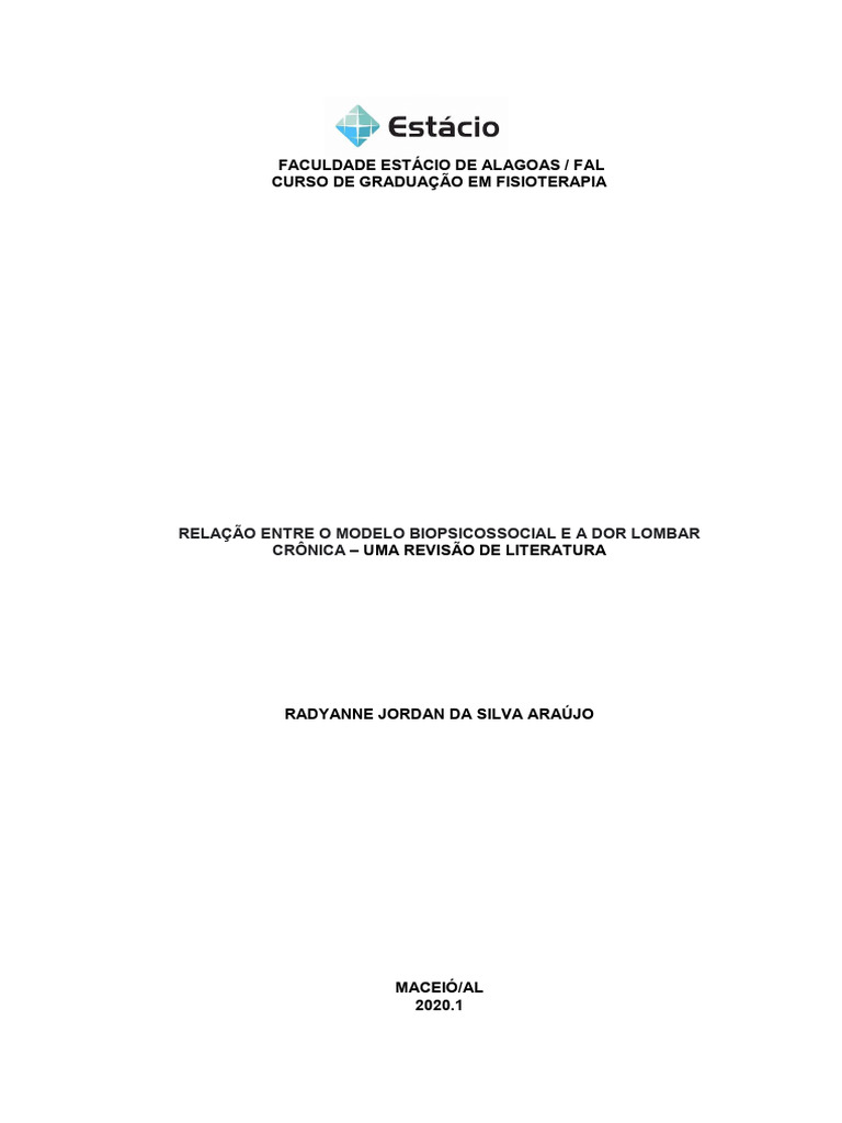 Abrir TCC RADYANNE JORDAN - DOR LOMBAR - REVISÃO JAIME 30-06 | PDF ...