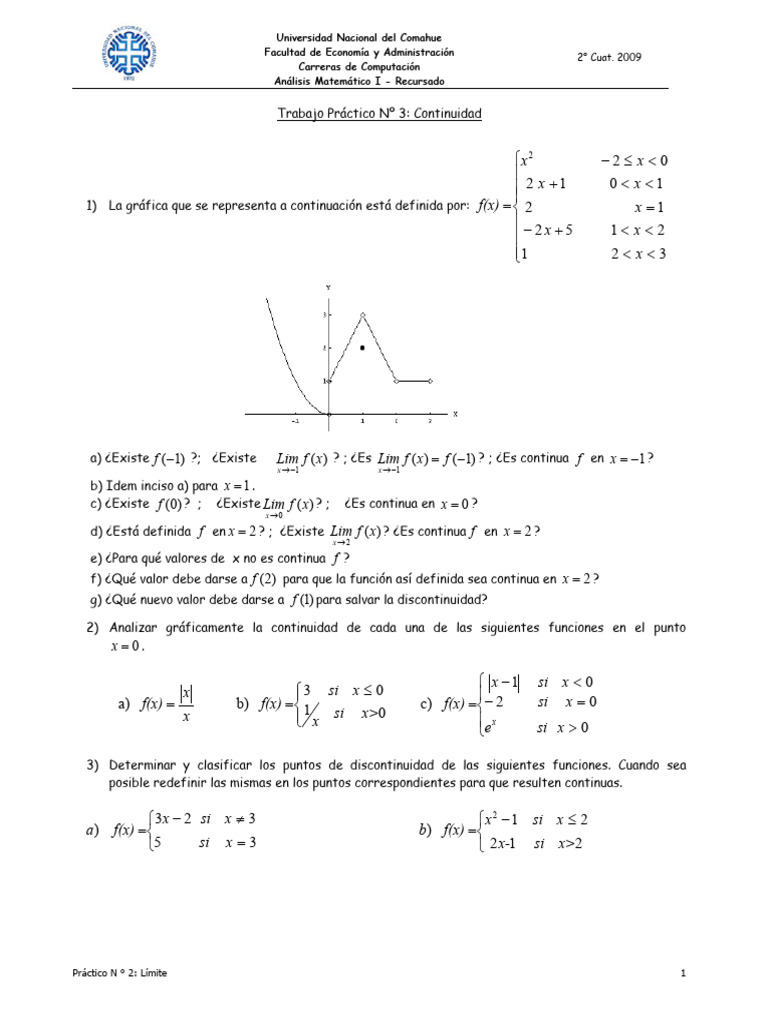 03 - Pract3 - 2009 | PDF | Matemáticas | Análisis matemático