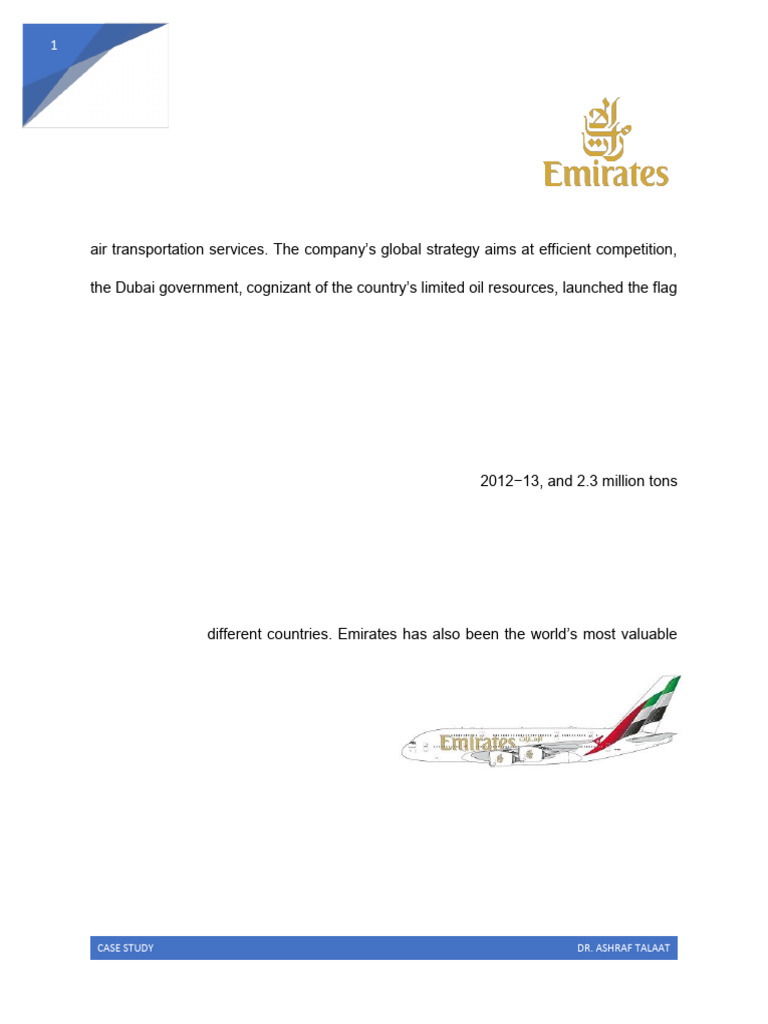 Emirates Airlines Case Study | PDF | Emirates (Airline) | Airlines