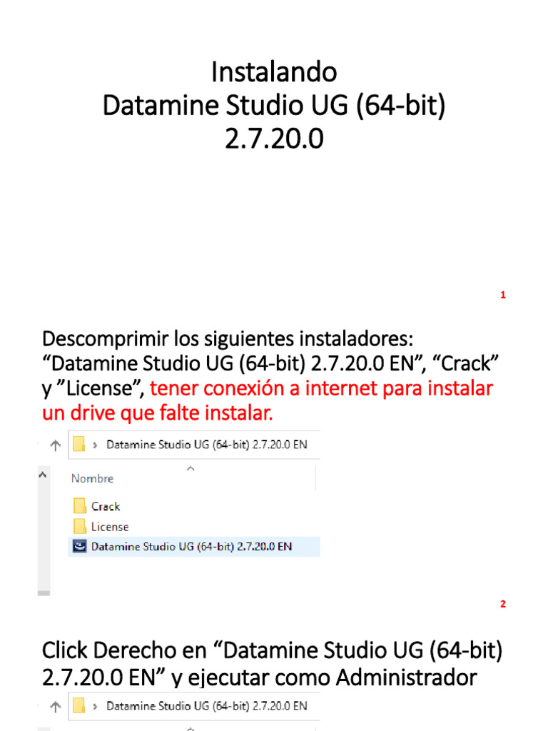 Instalando Datamine Studio UG (64-Bit) 2.7.20.0 | PDF