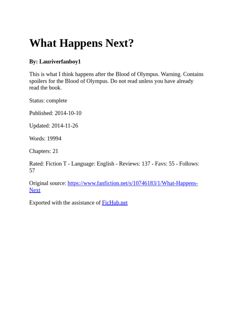'What Happens Next' by Lauriverfanboy1 | PDF | Hera | Hades