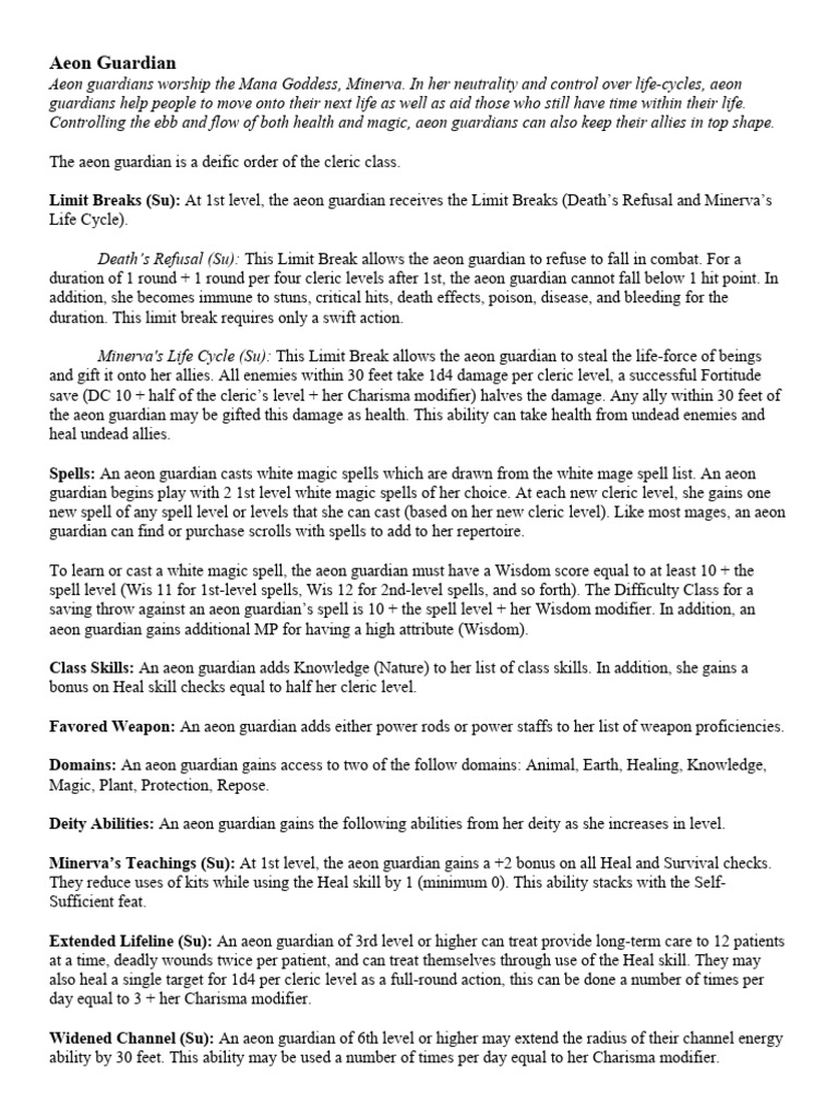 Aeon Guardian | PDF