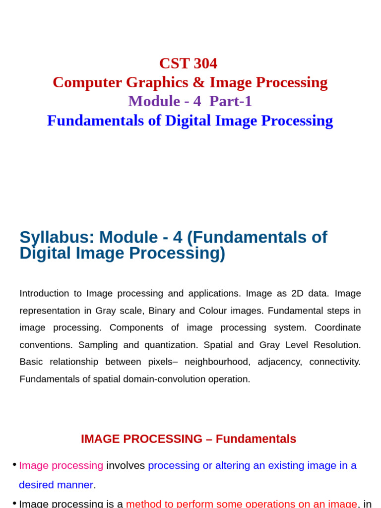 CST 304 Computer Graphics & Image Processing: Module - 4 Part-1 | PDF ...