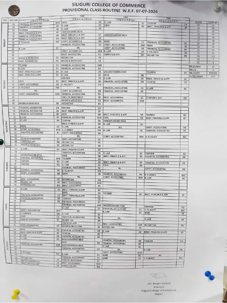 Class Routine | PDF