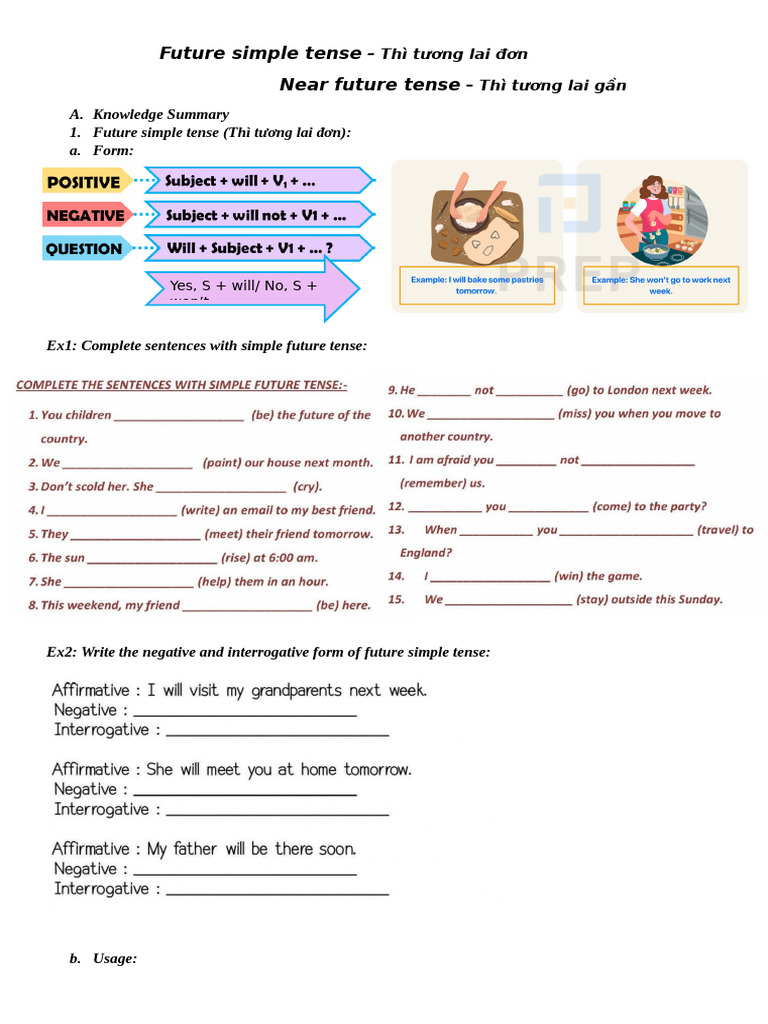 Elementary English - Future Simple Tense | PDF