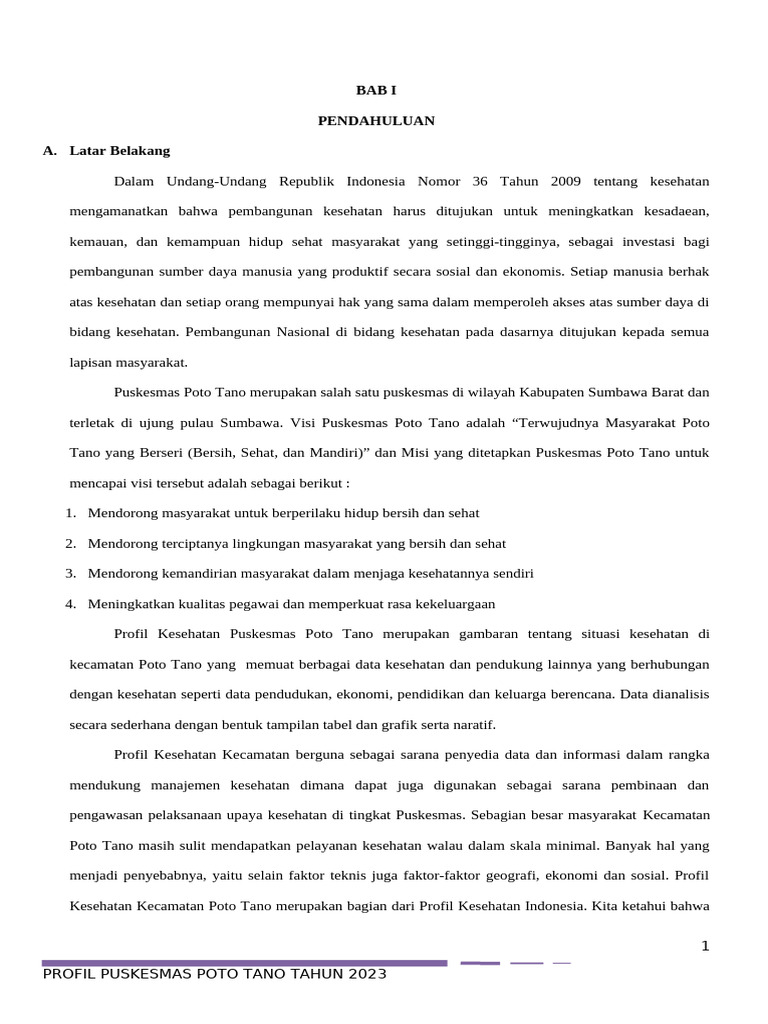 Profil 2023 PKM Tano PMK 31 TH 2019 | PDF
