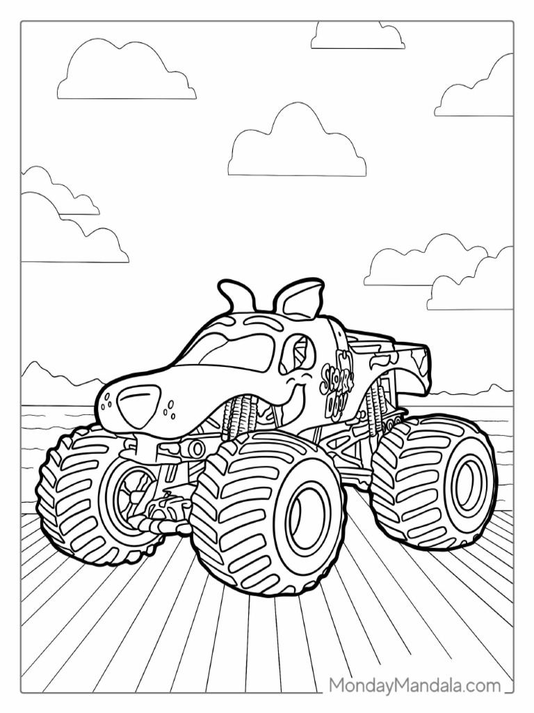 Scooby Doo Monster Truck Coloring Sheet | PDF