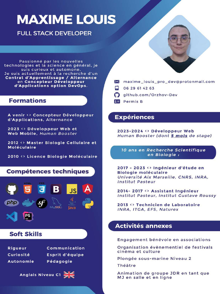 CV Maxime Base Bleu Gnl-1 | PDF