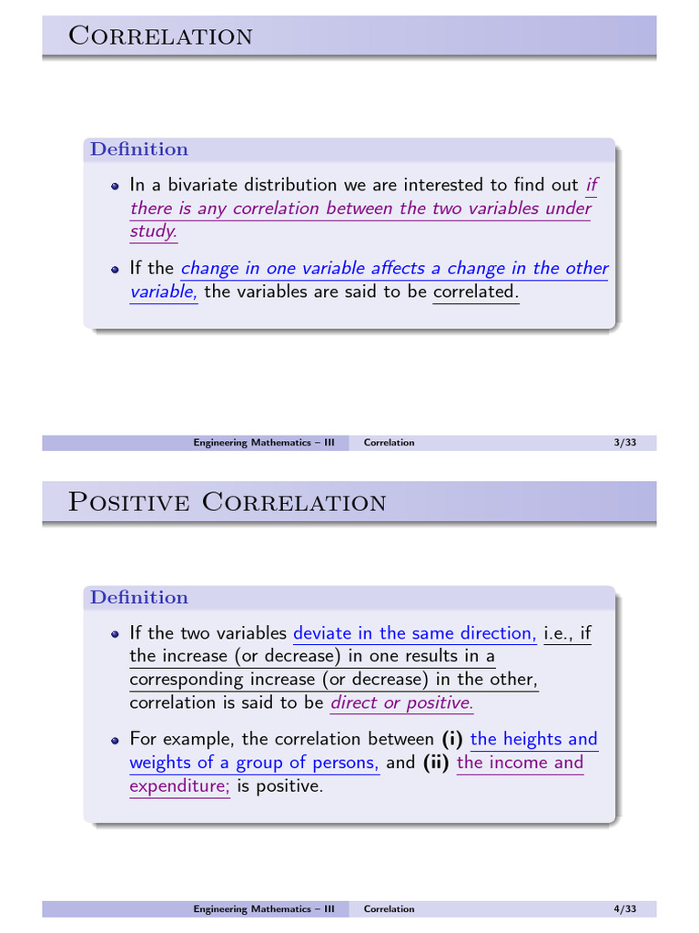 Correlation | PDF | Statistical Analysis | Teaching Mathematics
