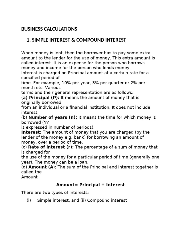 Compound Interest Hire Purchase Annuities Notes | PDF | Interest ...