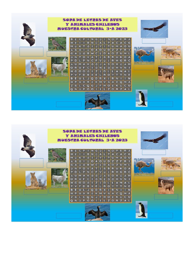 MUESTRA CULTURAL Sopa de Letras 3ºA 2023 | PDF