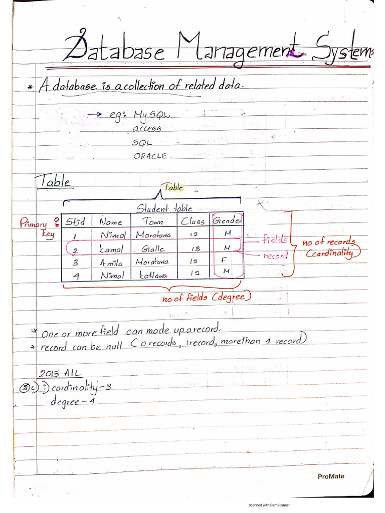 Database Notes Pahanya | PDF