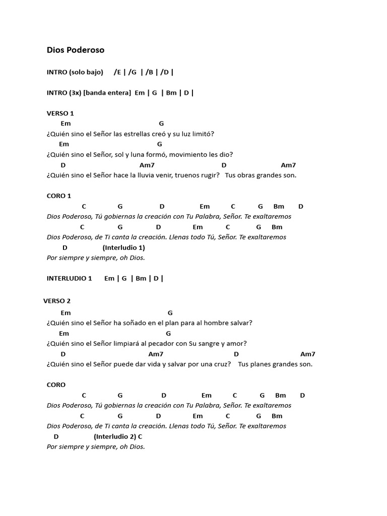 Dios Poderoso Acordes-1 | PDF
