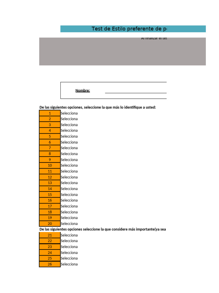 Test Estilo Preferente Comunicación | PDF