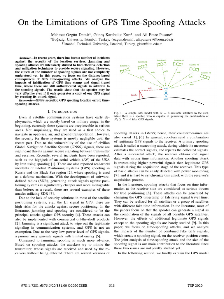On The Limitations of GPS Time-Spoofing Attacks: Mehmet Özgün Demir, Güne S Karabulut Kurt, and ...