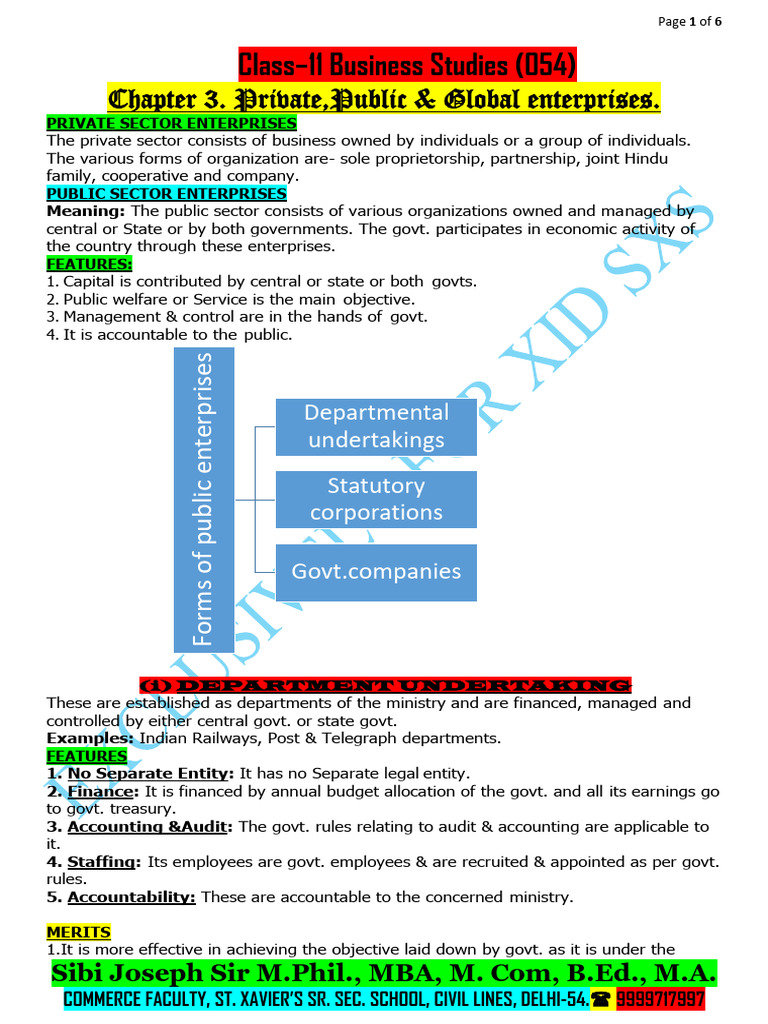 Private, Public & Global Enterprises Explained | PDF | Multinational ...