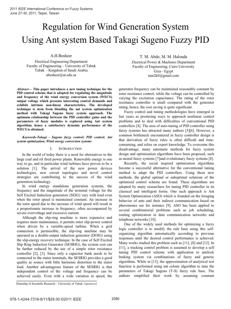 FuzzIEEE 11 | PDF | Mathematical Optimization | Electric Generator
