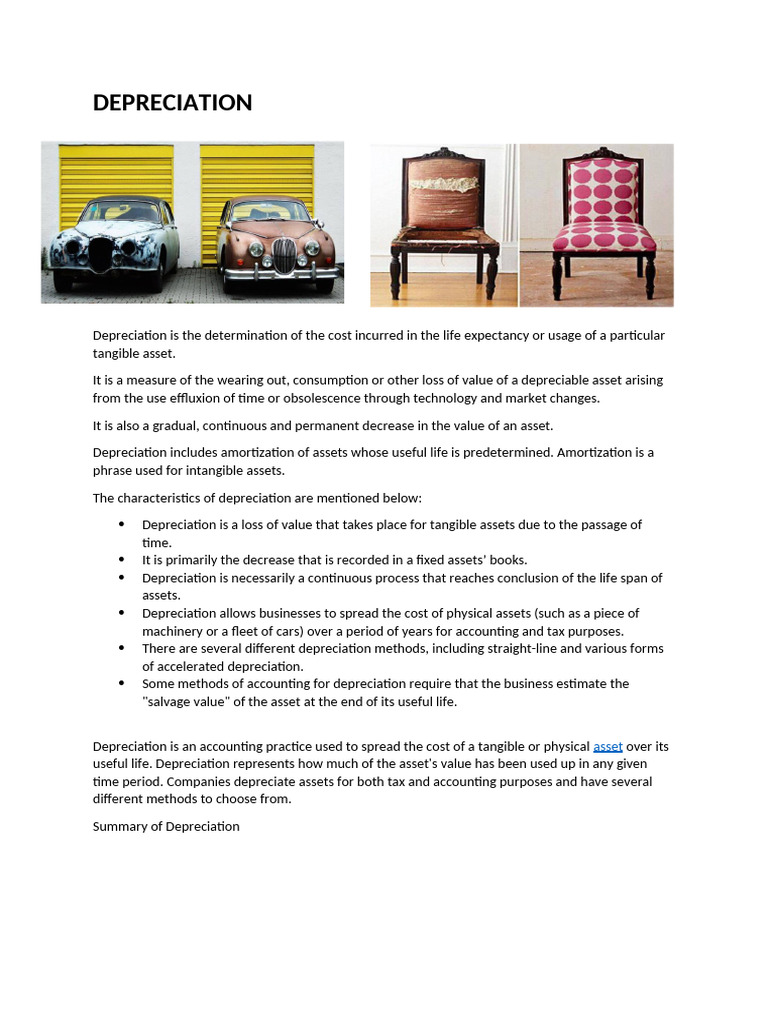 Depreciation Notes 1 | PDF | Depreciation | Book Value