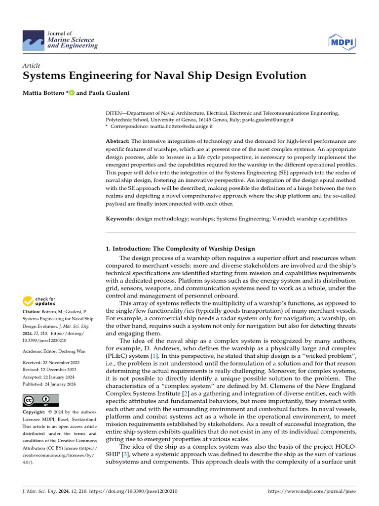 Systems Engineering for Naval Ship Design Evolutio | PDF | System | Systems Engineering