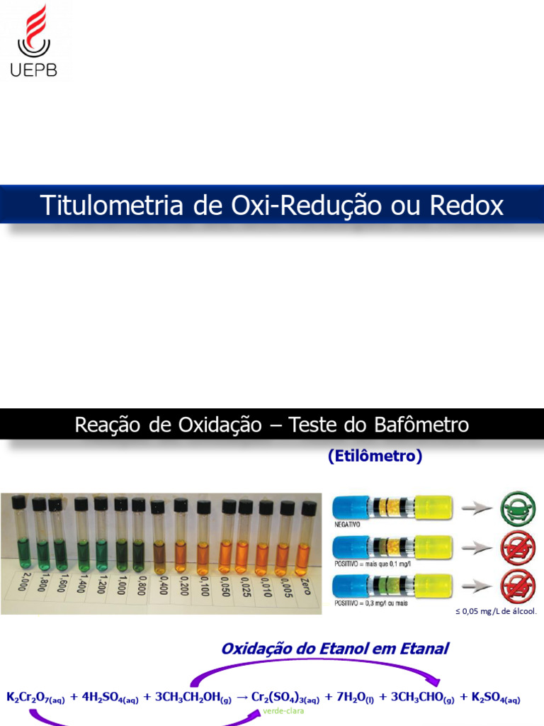Titulometria Redox alunos | PDF | Redox | Reações químicas