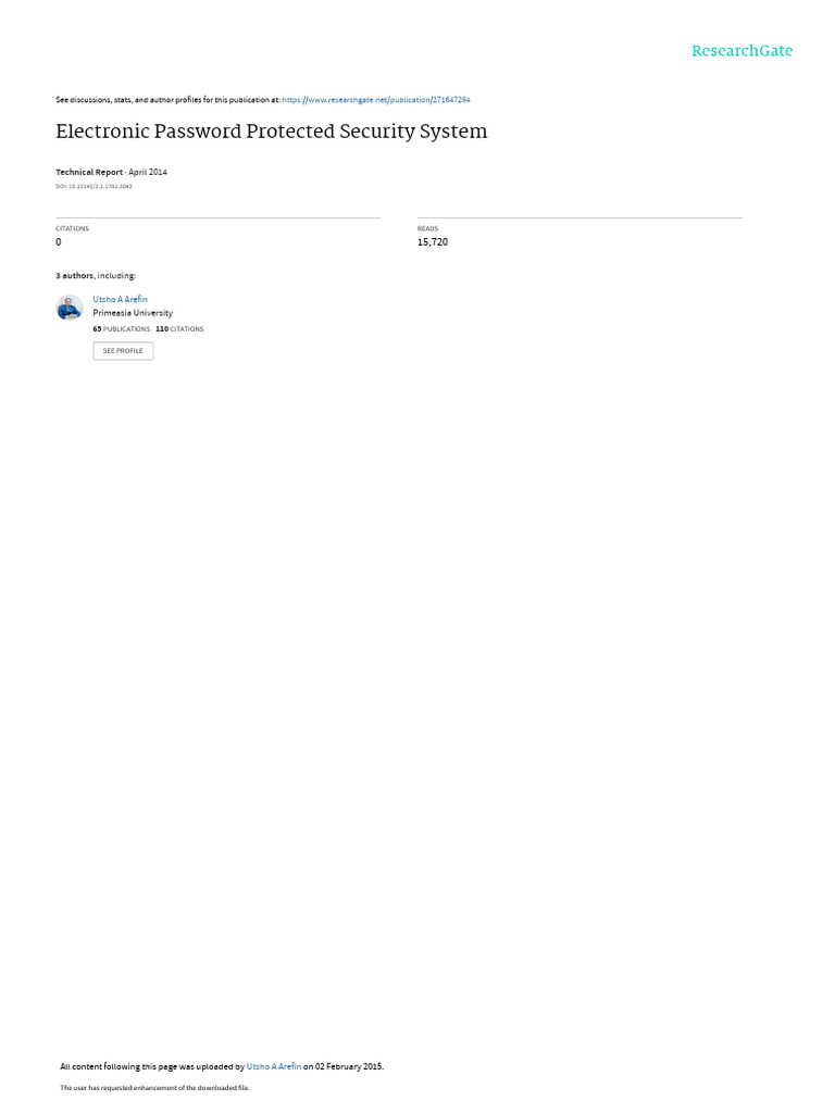 Electronic Password Protected Security System | PDF | Rectifier | Capacitor