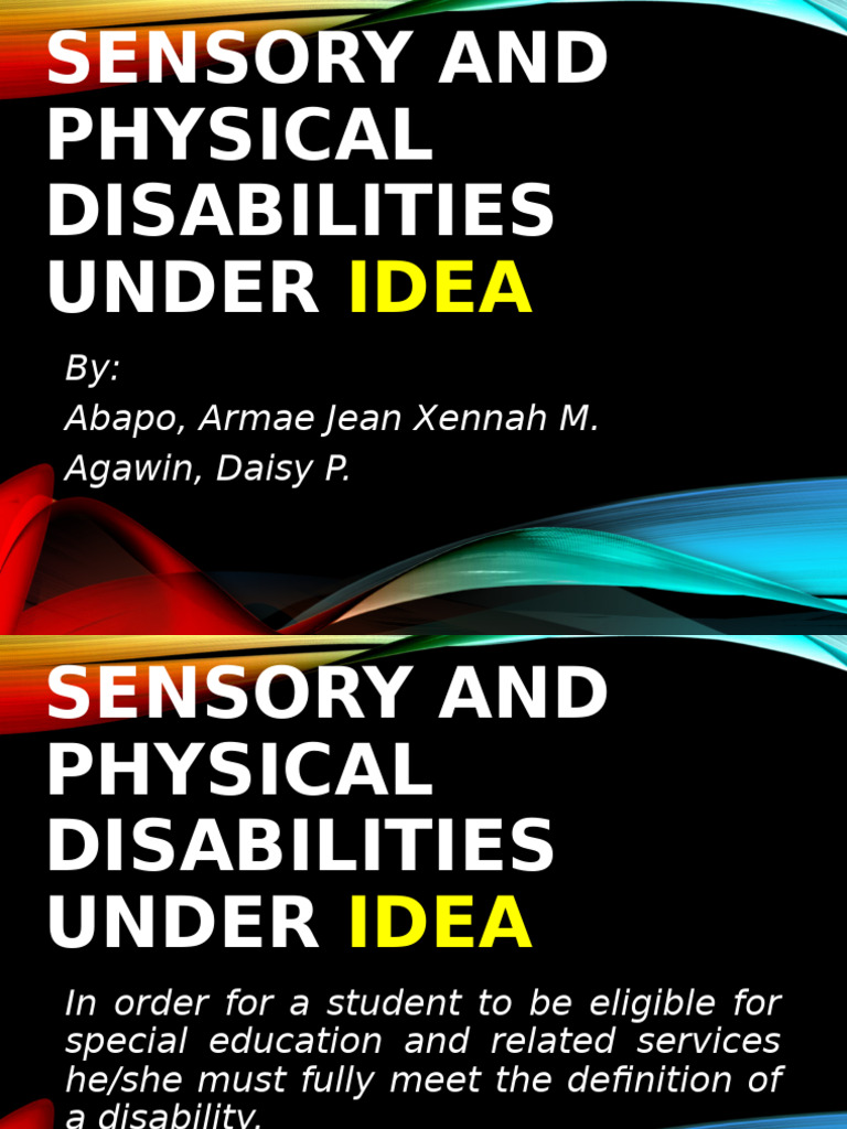 Sensory and Physical Disabilities Under IDEA | PDF | Intellectual ...
