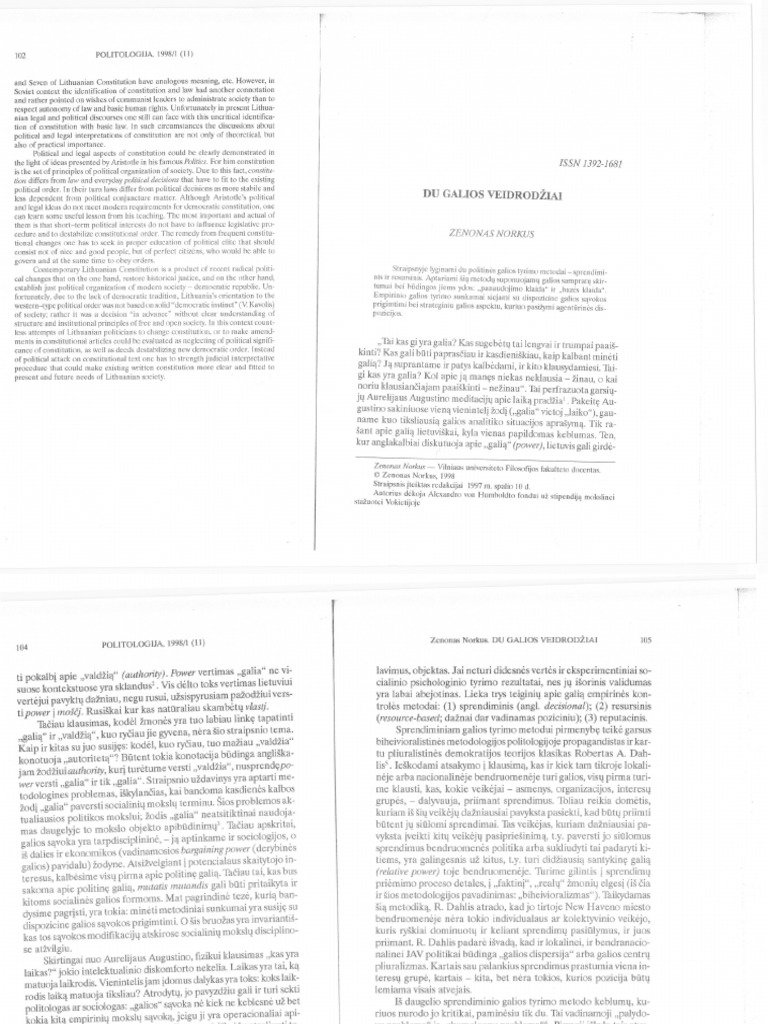 Z. Norkus. Du Galios Veidrodziai | PDF