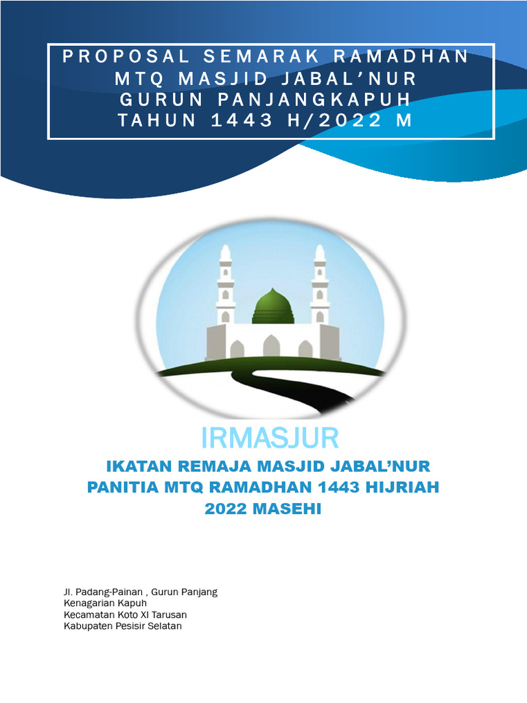 Proposal MTQ Masjid Jabalnur | PDF
