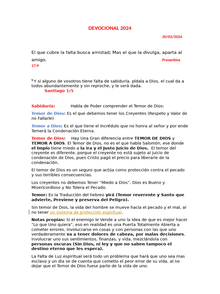 Devocional 2024 | PDF | Pecado | Dios