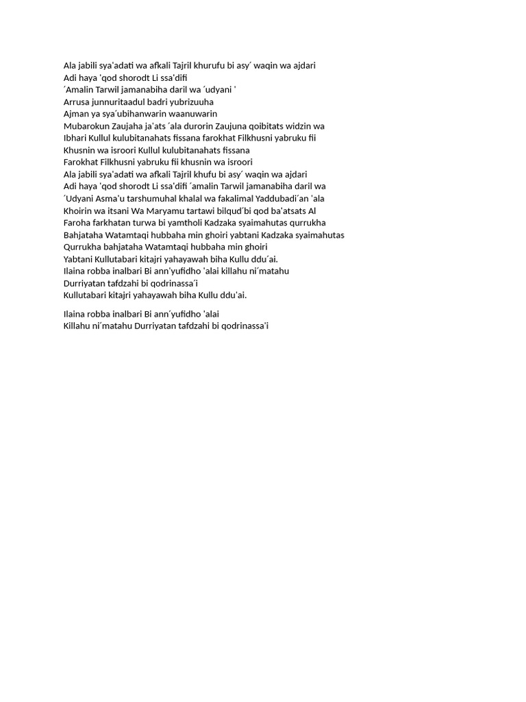 Ala Jabili Sya | PDF | Religion & Spirituality